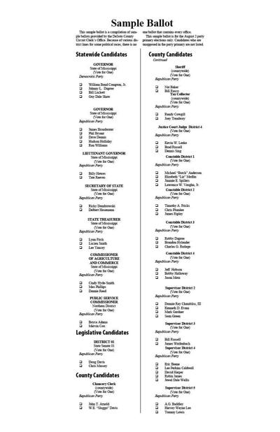 Sample Ballot | News | desototimes.com