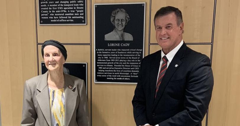 Cady honored by Southaven as a “doer” with plaque in Tribute Hall ...