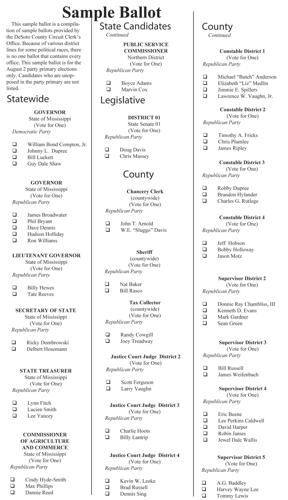 Sample Ballot | News | desototimes.com