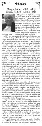 Margie Jean (Lintz) Farley | Obituaries | douglas-budget.com