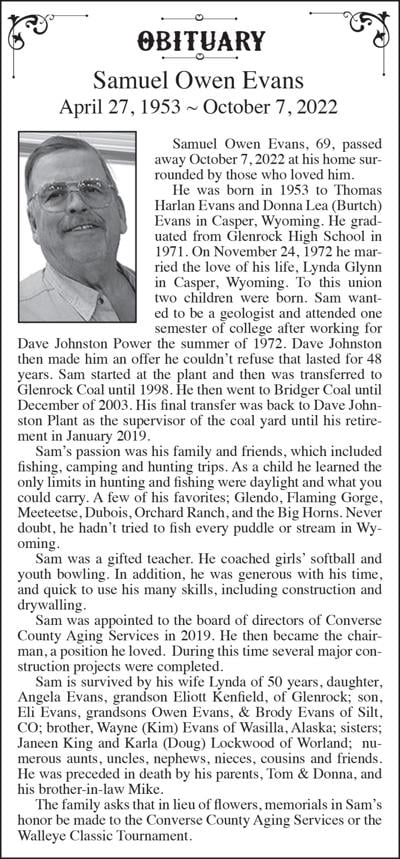 Samuel Owen Evans | Obituaries | douglas-budget.com