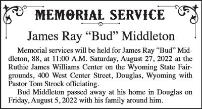 James Ray “Bud” Middleton | Obituaries | douglas-budget.com