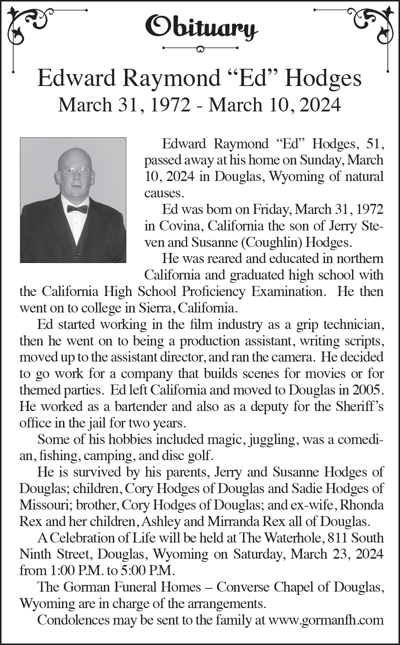Edward Raymond “Ed” Hodges | Obituaries | douglas-budget.com