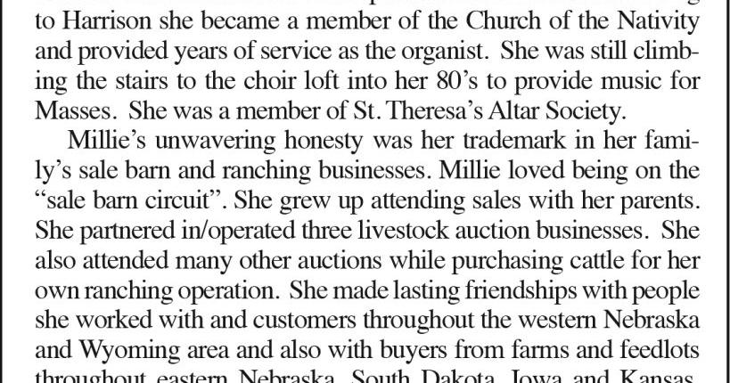 Mildred (Millie) Wasserburger | Obituaries | douglas-budget.com