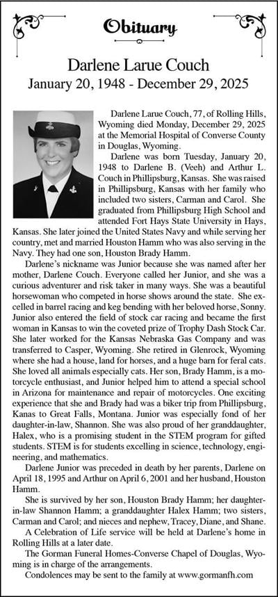 Darlene Larue Couch | Obituaries | douglas-budget.com