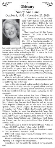 Nancy Ann Lane | Obituaries | douglas-budget.com