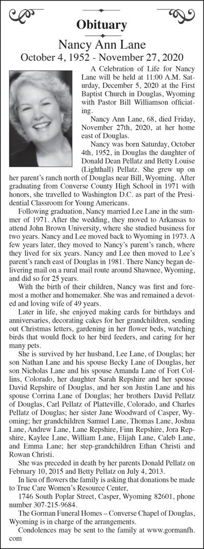 Nancy Ann Lane | Obituaries | douglas-budget.com