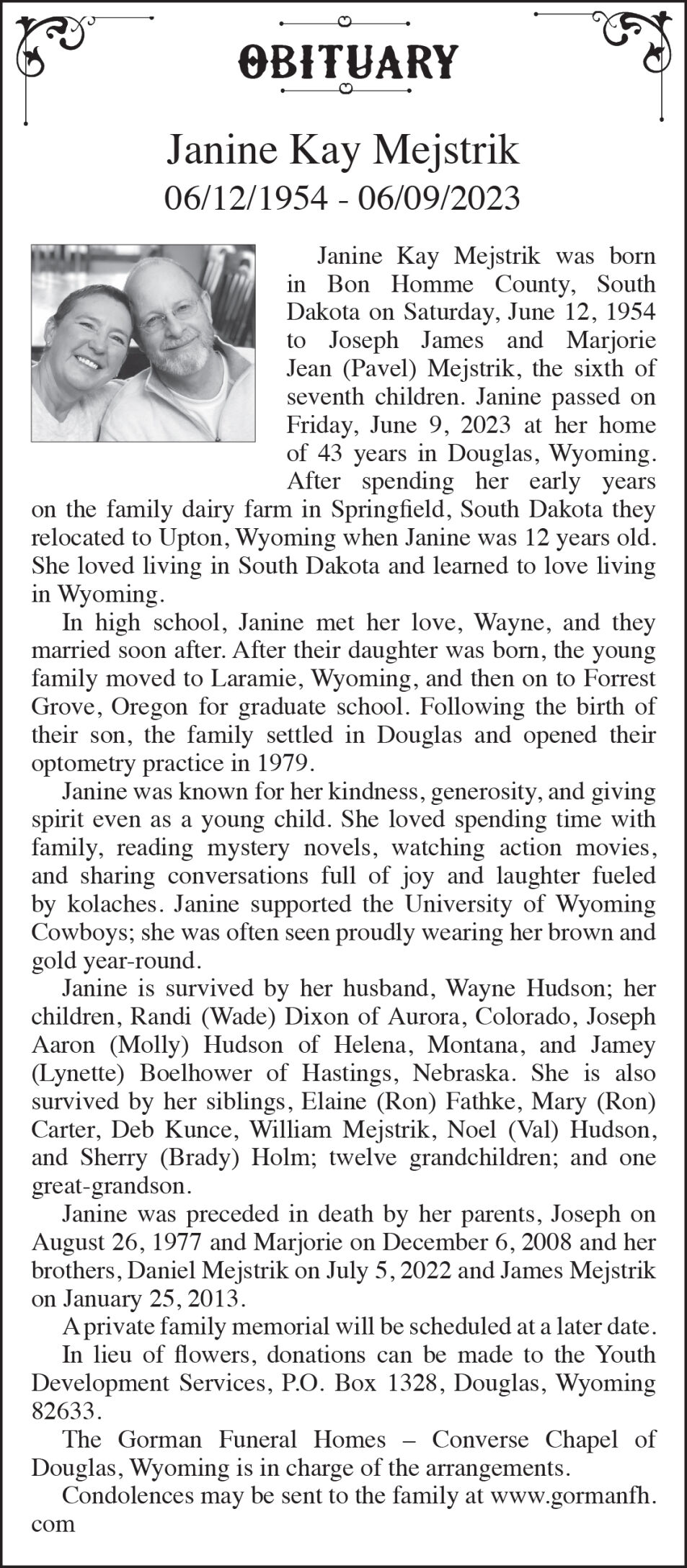 Janine Kay Mejstrik | Obituaries | douglas-budget.com