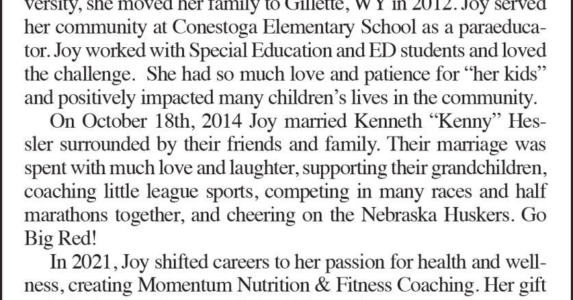 Joyelle “Joy” Marie Hessler | Obituaries | douglas-budget.com