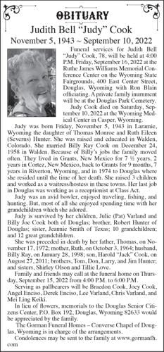 Judith Bell “Judy” Cook | Obituaries | douglas-budget.com