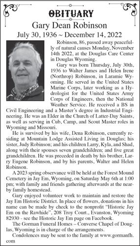Gary Dean Robinson | Obituaries | douglas-budget.com