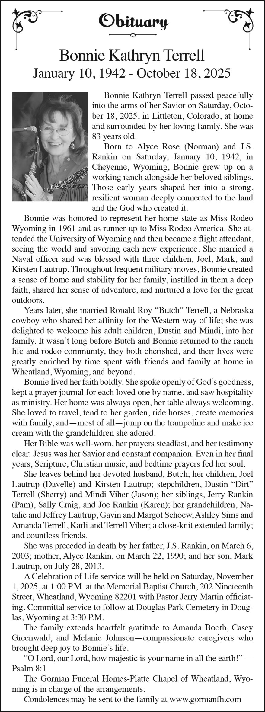 Bonnie Kathryn Terrell | Obituaries | douglas-budget.com