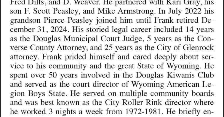 Frank Daemon Peasley | Obituaries | douglas-budget.com