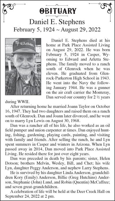 Daniel E. Stephens | Obituaries | douglas-budget.com