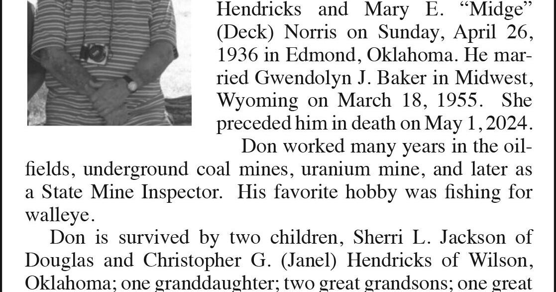 Donald Gene Hendricks | Obituaries | douglas-budget.com