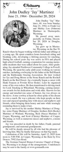 John Dudley ‘Jay’ Martinez | Obituaries | douglas-budget.com