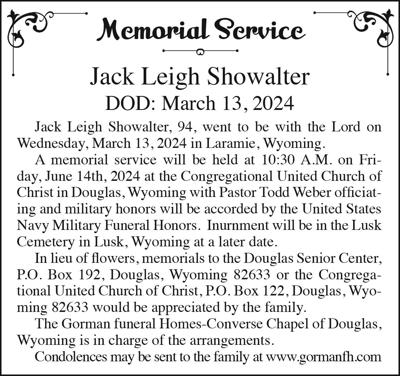 Jack Leigh Showalter | Obituaries | douglas-budget.com