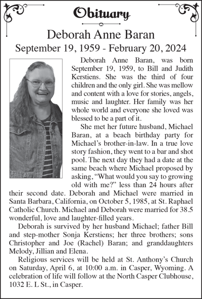 Deborah Anne Baran | Obituaries | douglas-budget.com