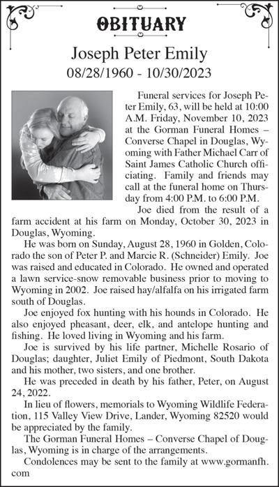 Joseph Peter Emily | Obituaries | douglas-budget.com