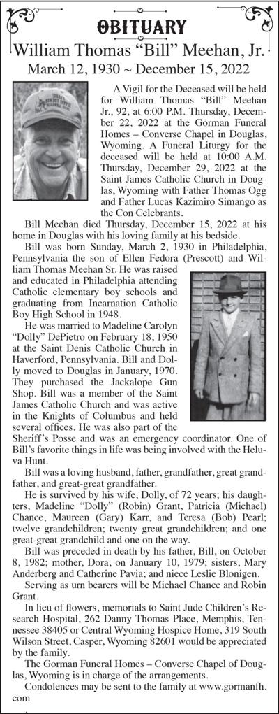 William Thomas “Bill” Meehan, Jr. | Obituaries | douglas-budget.com