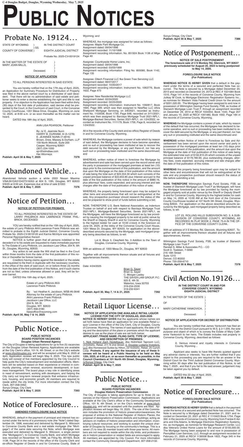 Page C040 | e-Edition | douglas-budget.com