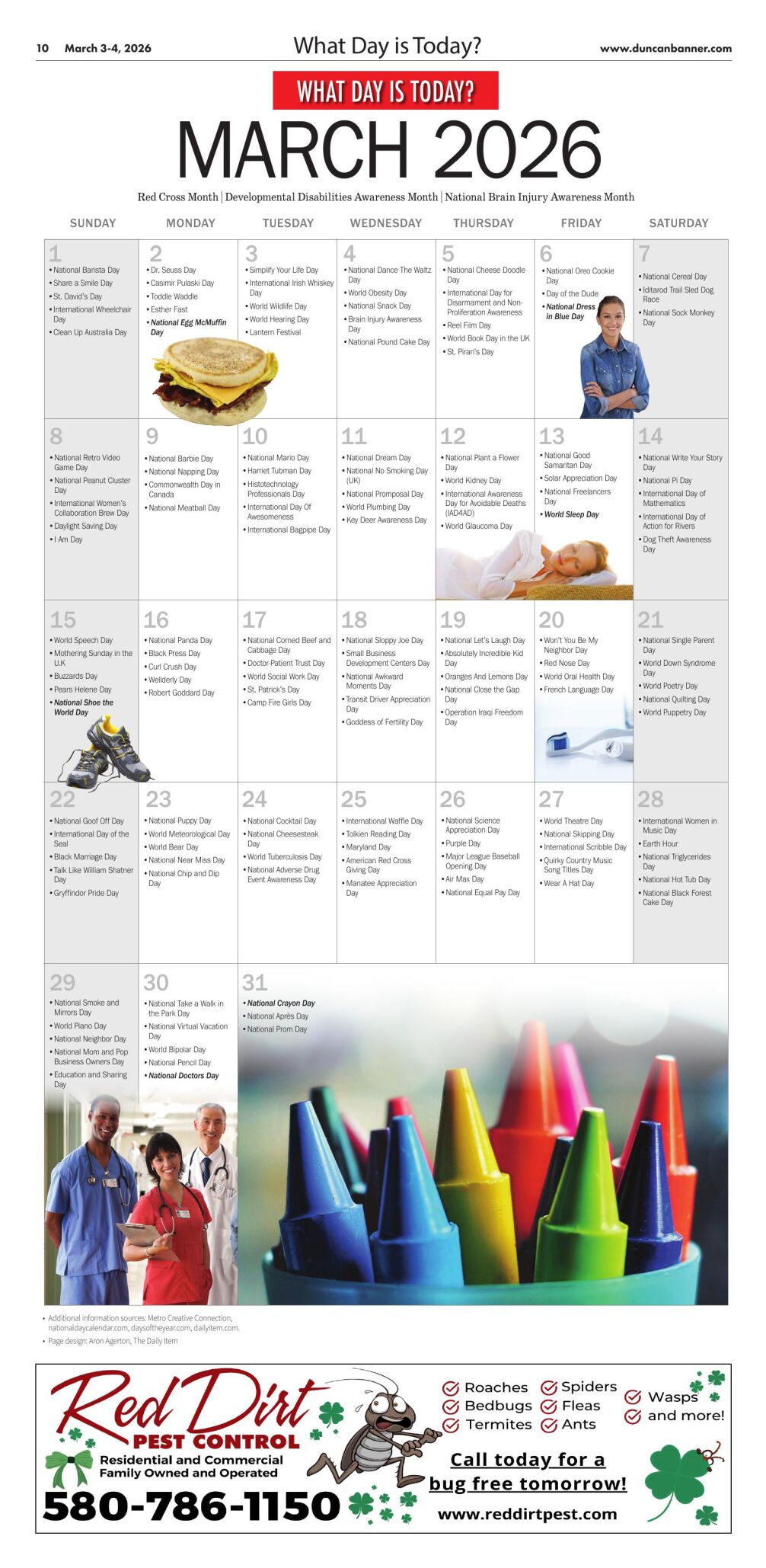 What Day is Today? Your monthly calendar sponsored by Red Dirt Pest ...