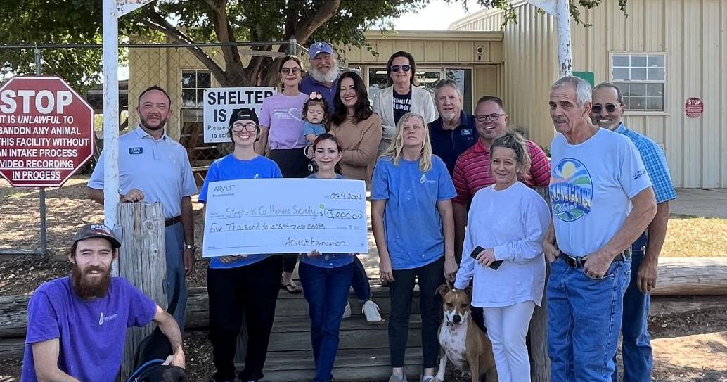 Arvest Foundation donates $5,000 to Stephens County Humane Society ...