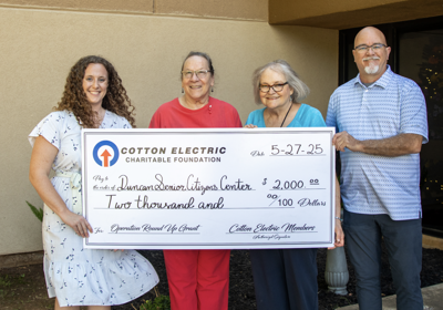 Cotton Electric donates $2,000 to Duncan Senior Center | Community ...