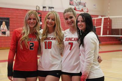 Lady Demons volleyball rounds out regular season with victory | Sports ...