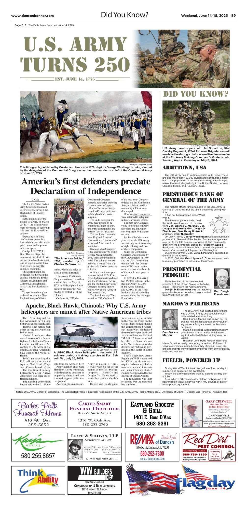 The U.S. Army turns 250 today! | News | duncanbanner.com