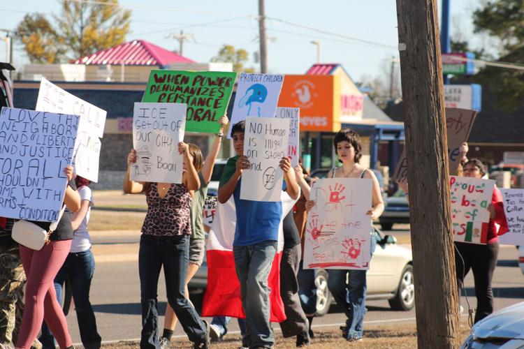 Update: Students protest ICE with march in Duncan Monday | News ...