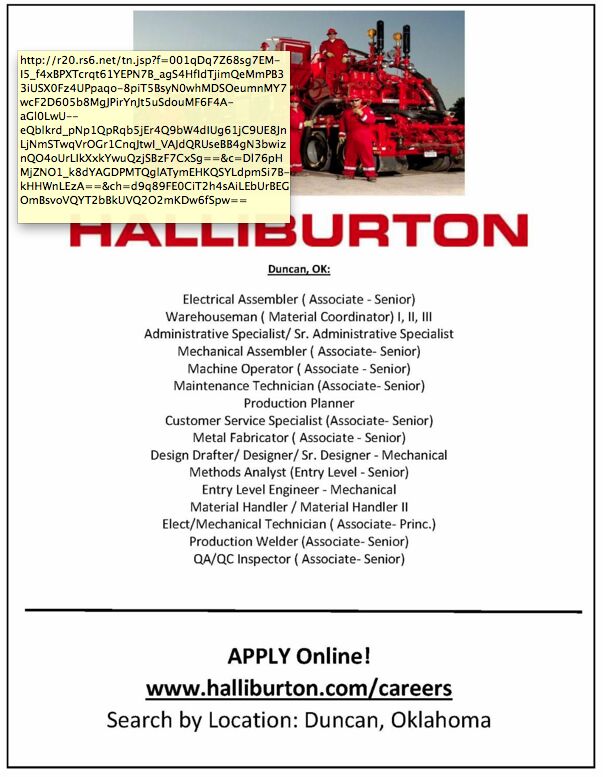 DAEDF: Halliburton Duncan now hiring | Community | duncanbanner.com