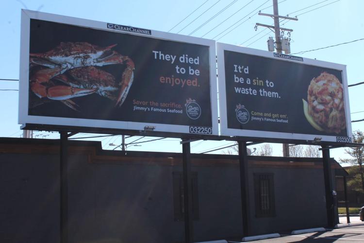 Jimmy's Famous Seafood and PETA exchange billboard jabs...again ...