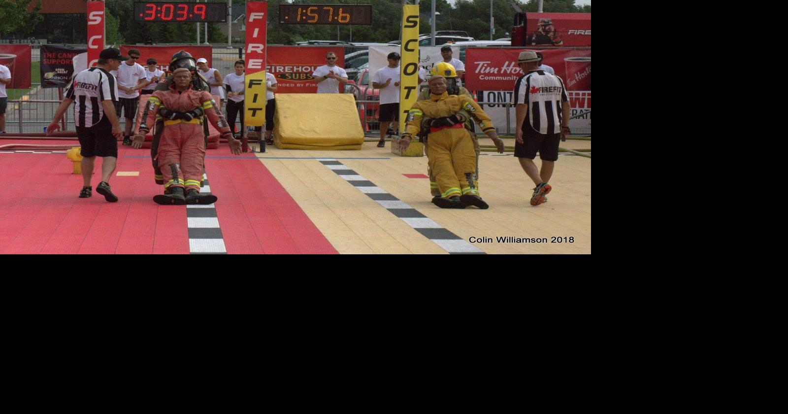 Firefighters race through gruelling obstacle course at FireFit in Oshawa