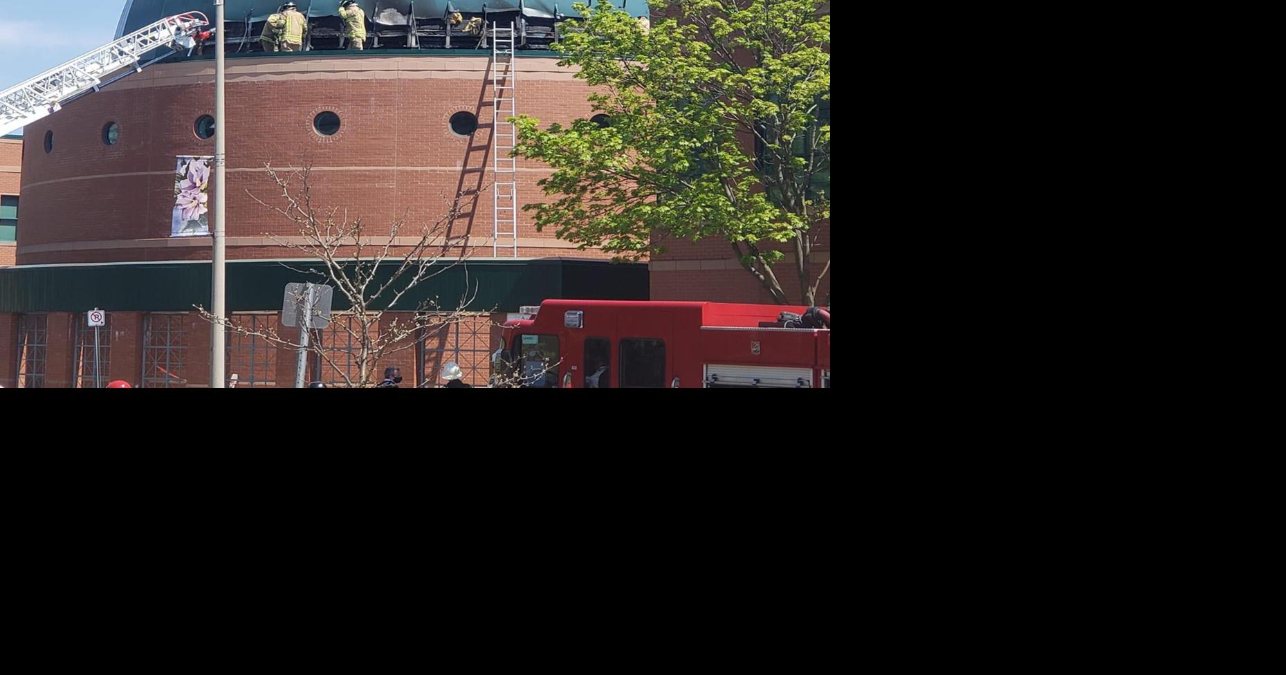 Pickering city hall roof catches fire