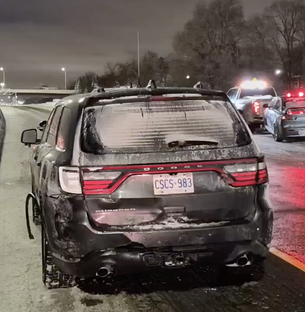 OPP officer injured after cruiser rear-ended in Pickering