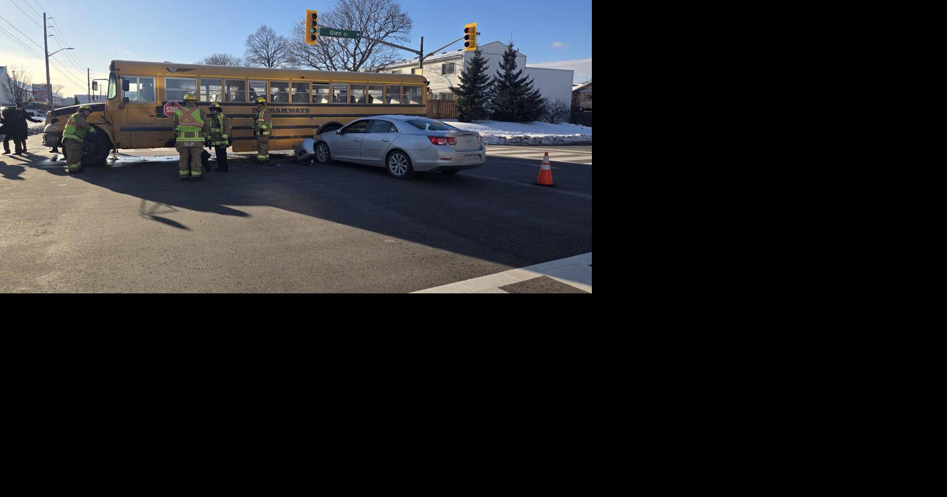 Oshawa school bus collision draws parents, police