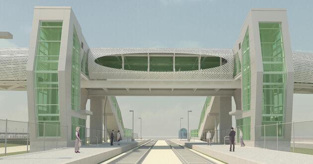 Exterior of Pickering pedestrian bridge 90 per cent complete