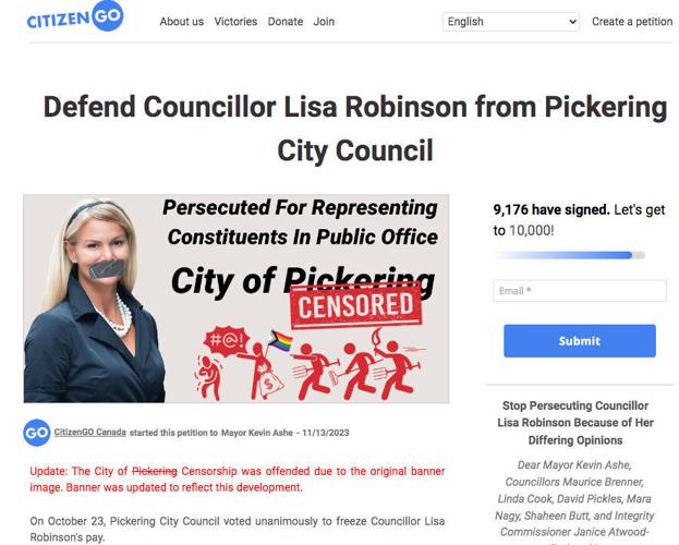 Two opposing petitions in Pickering regarding councillor