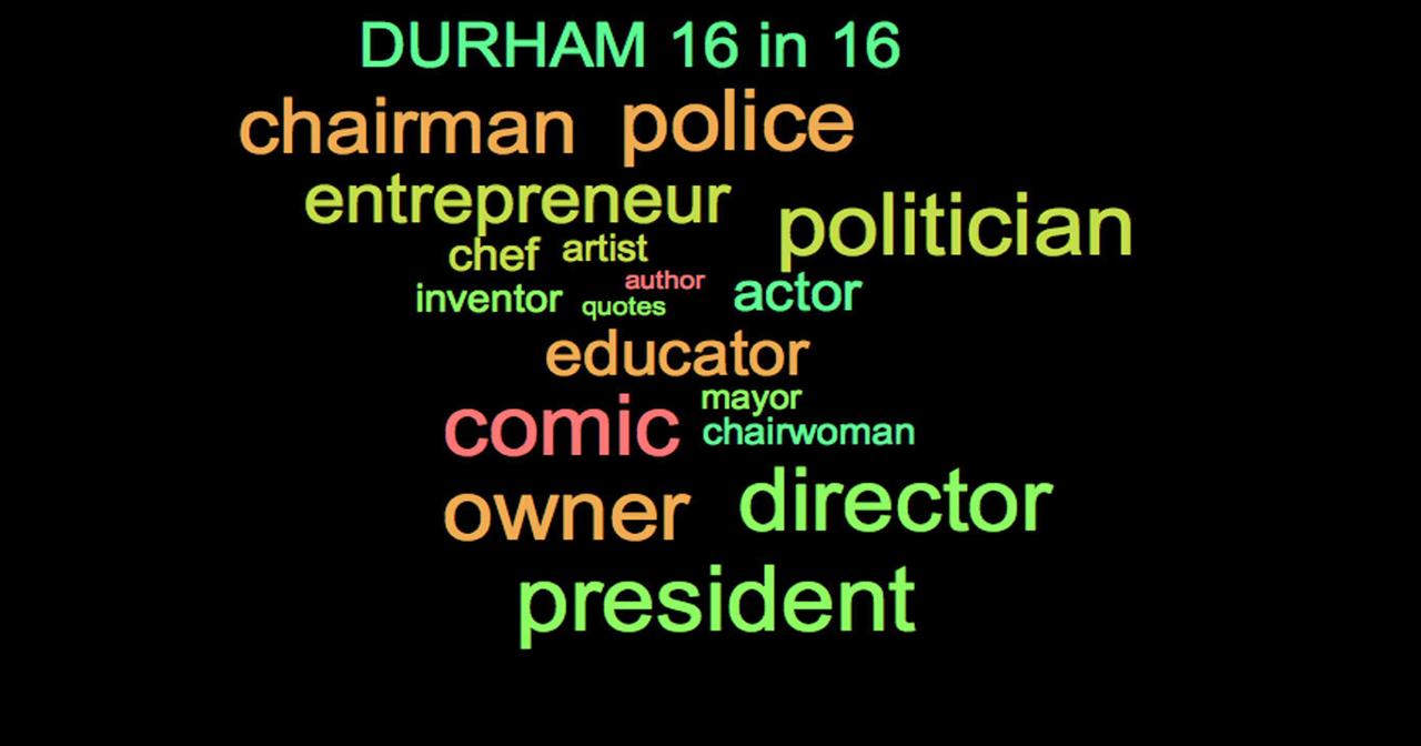 Sixteen words on 2016 from 16 Durham residents