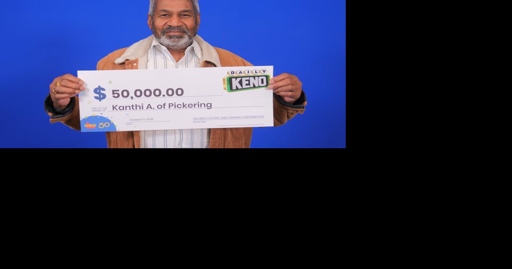 Pickering man wins Daily Keno lottery prize