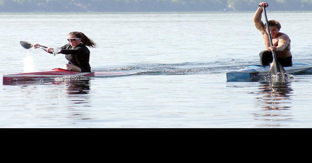Courtney and Jeremy Stott paddle to podium