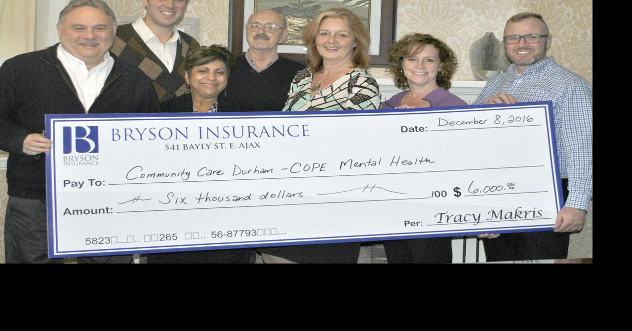 Bryson Insurance donates $6,000 to Community Care Durham