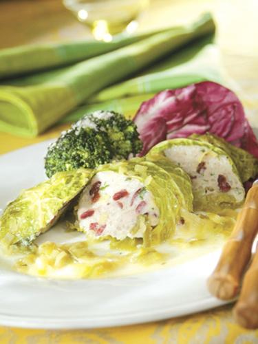 Surprise turkey in cabbage wraps