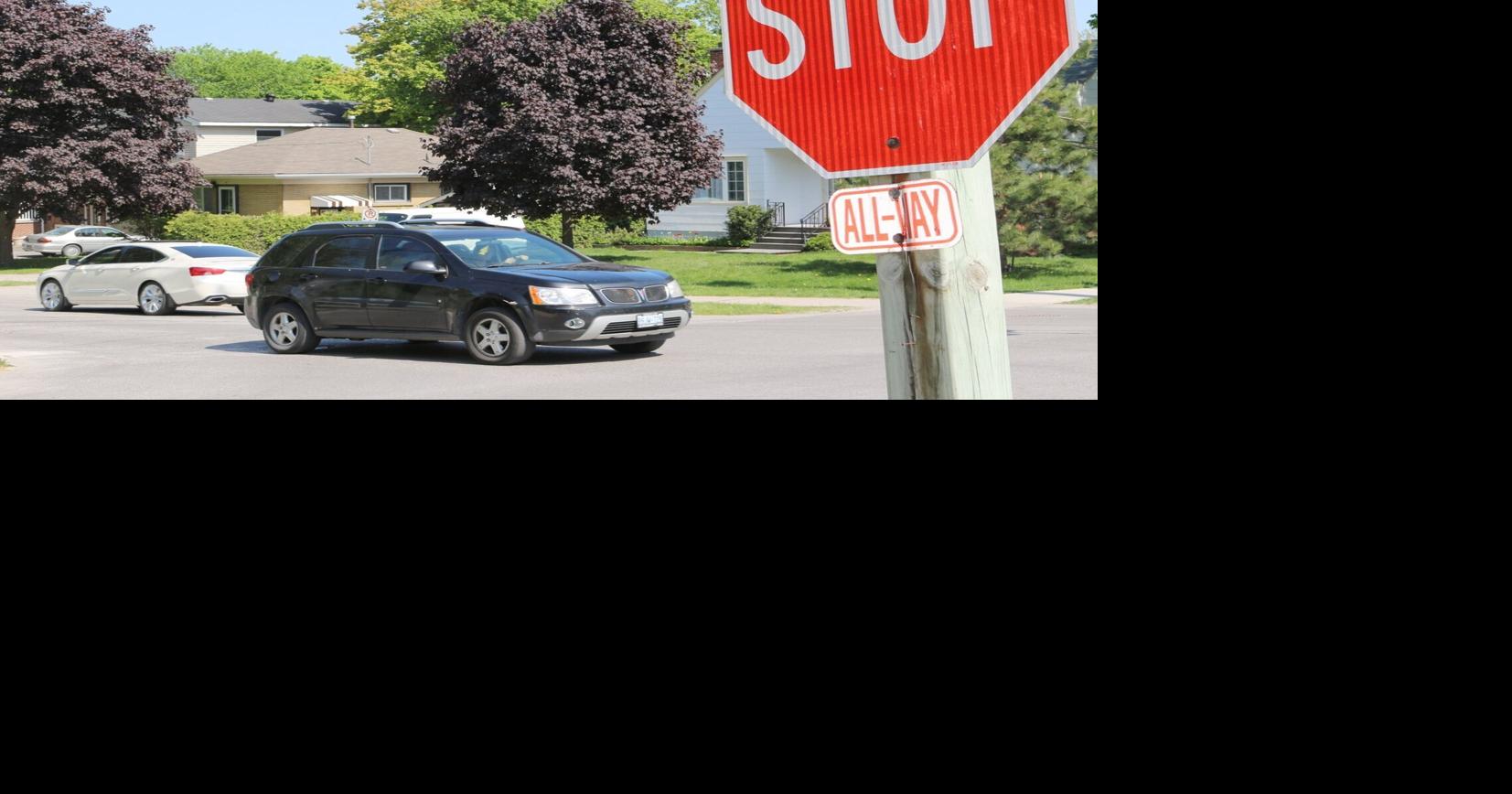New all-way stop sign at Uxbridge intersection
