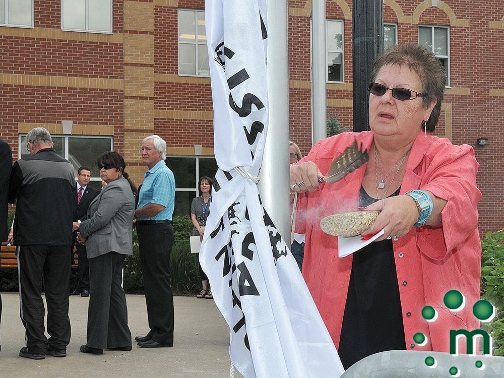 Scugog flies Mississaugas of Scugog Island First Nation flag