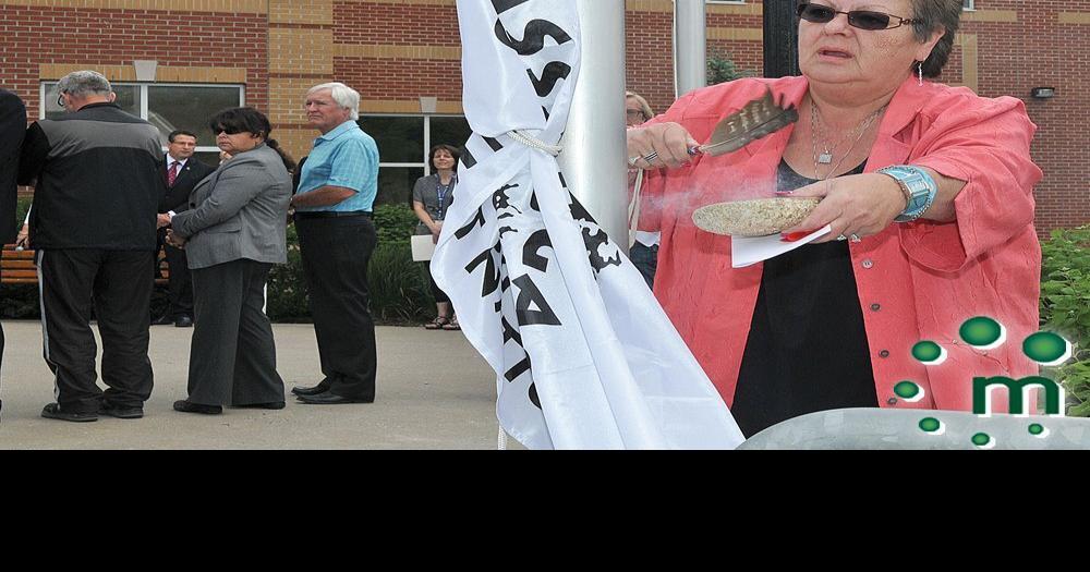 Scugog flies Mississaugas of Scugog Island First Nation flag