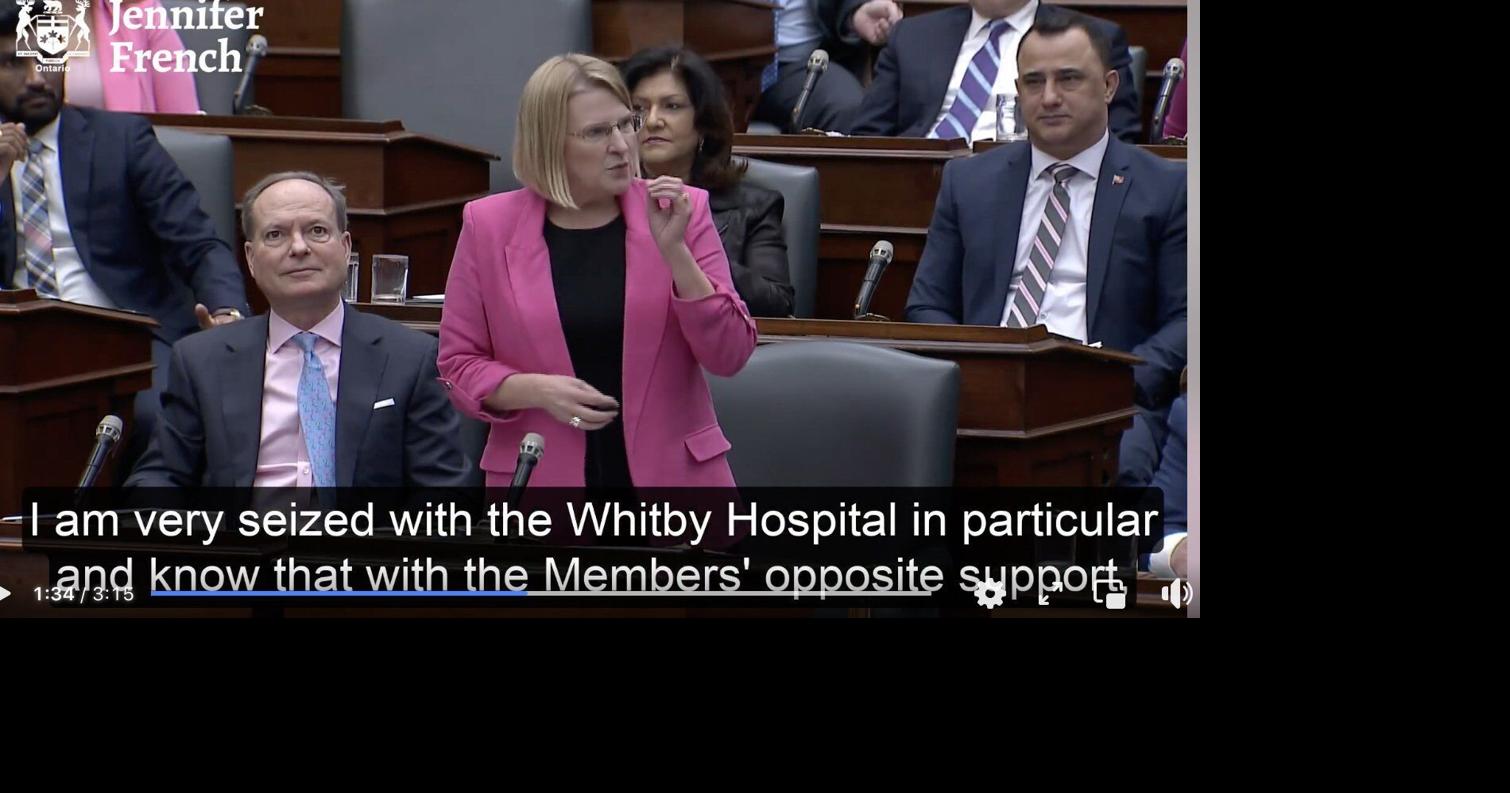 Health Minister Sylvia Jones asked about Whitby Hospital