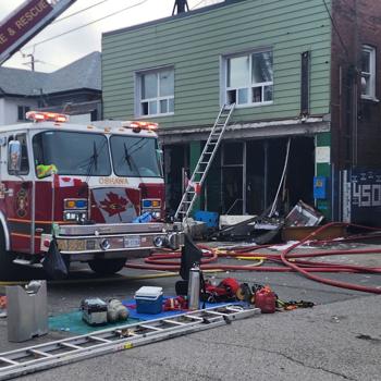 Stretch of Simcoe Street South closed for Oshawa fire