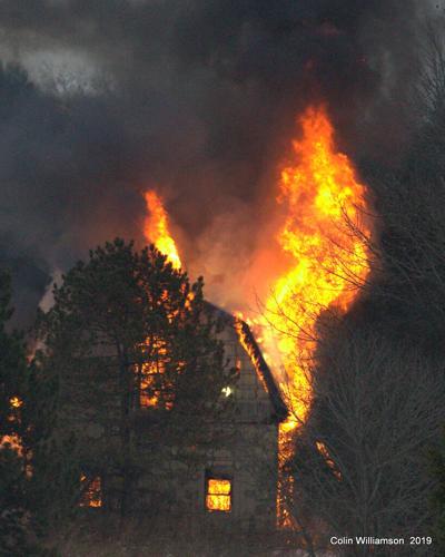 Whitby barn fire lights up the night